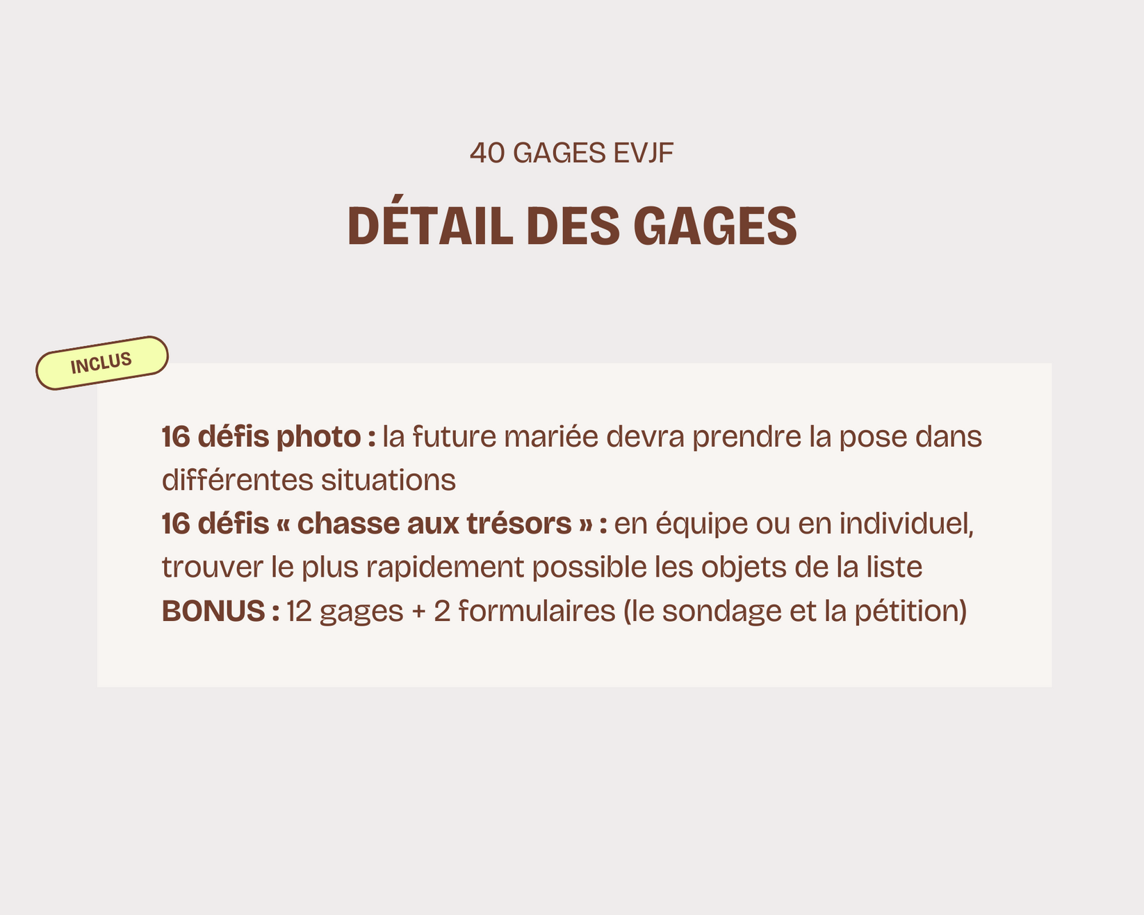 Gages EVJF à télécharger – Studio Looves